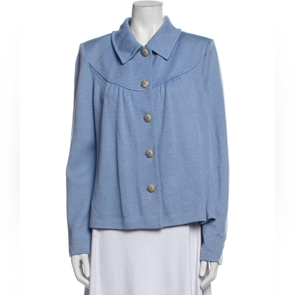 St. John Collection | Jackets & Coats | St Johns Light Blue Boucle Knit Blazer Size 8 | Poshmark